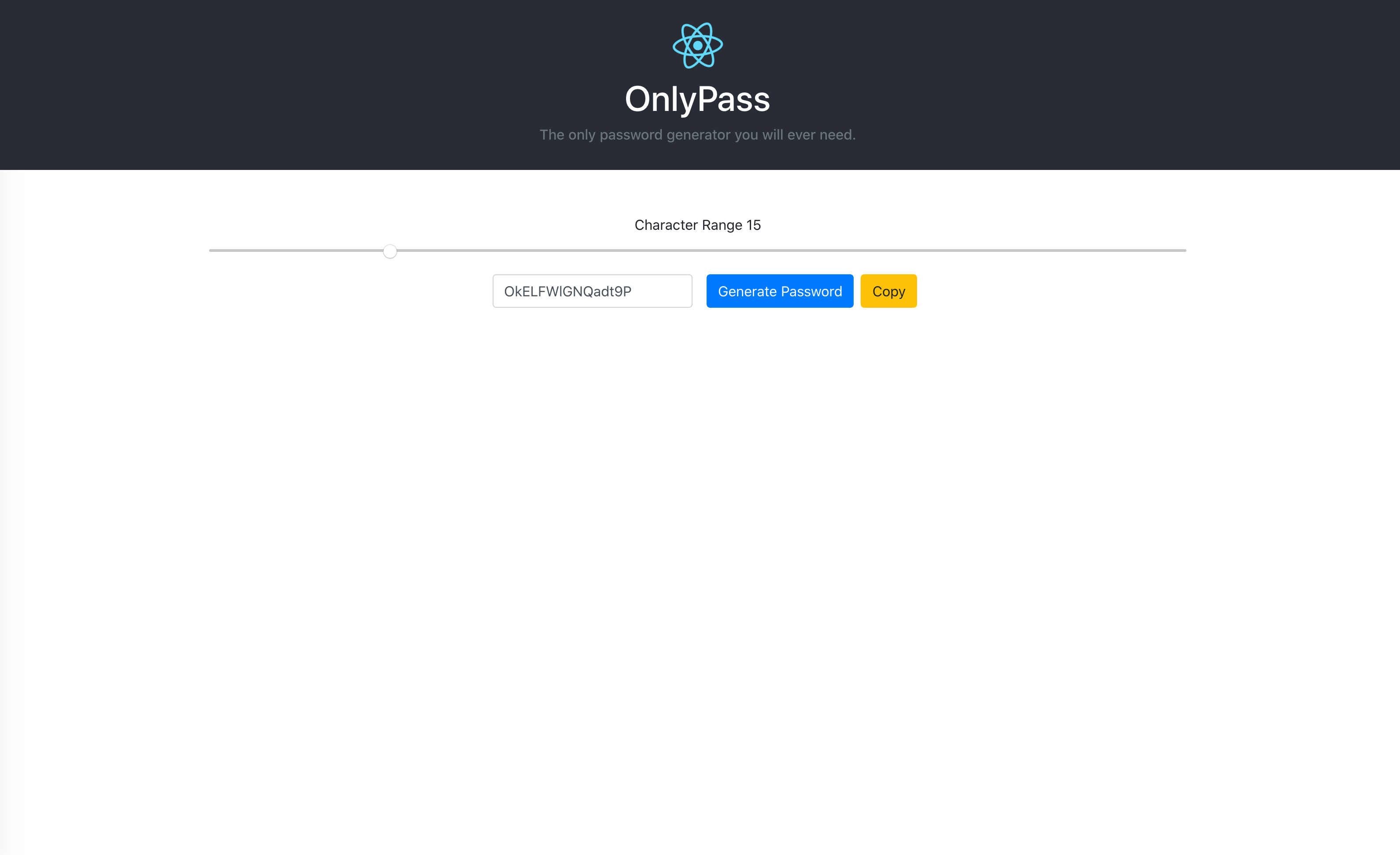 GitHub - jcstang/only-pass: Password Generator. Built with React and hooks.